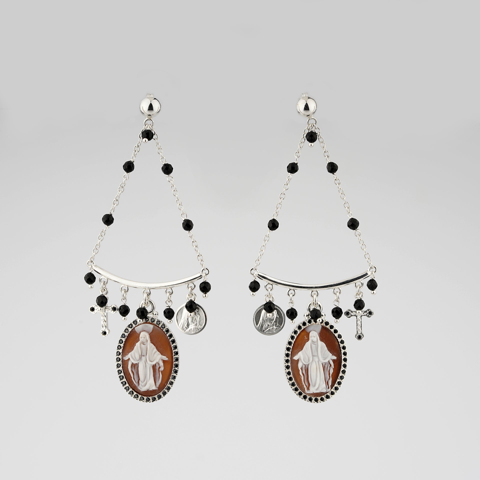 Orecchini Cameo Italiano Cammeo Sacred Cammeo Madonna