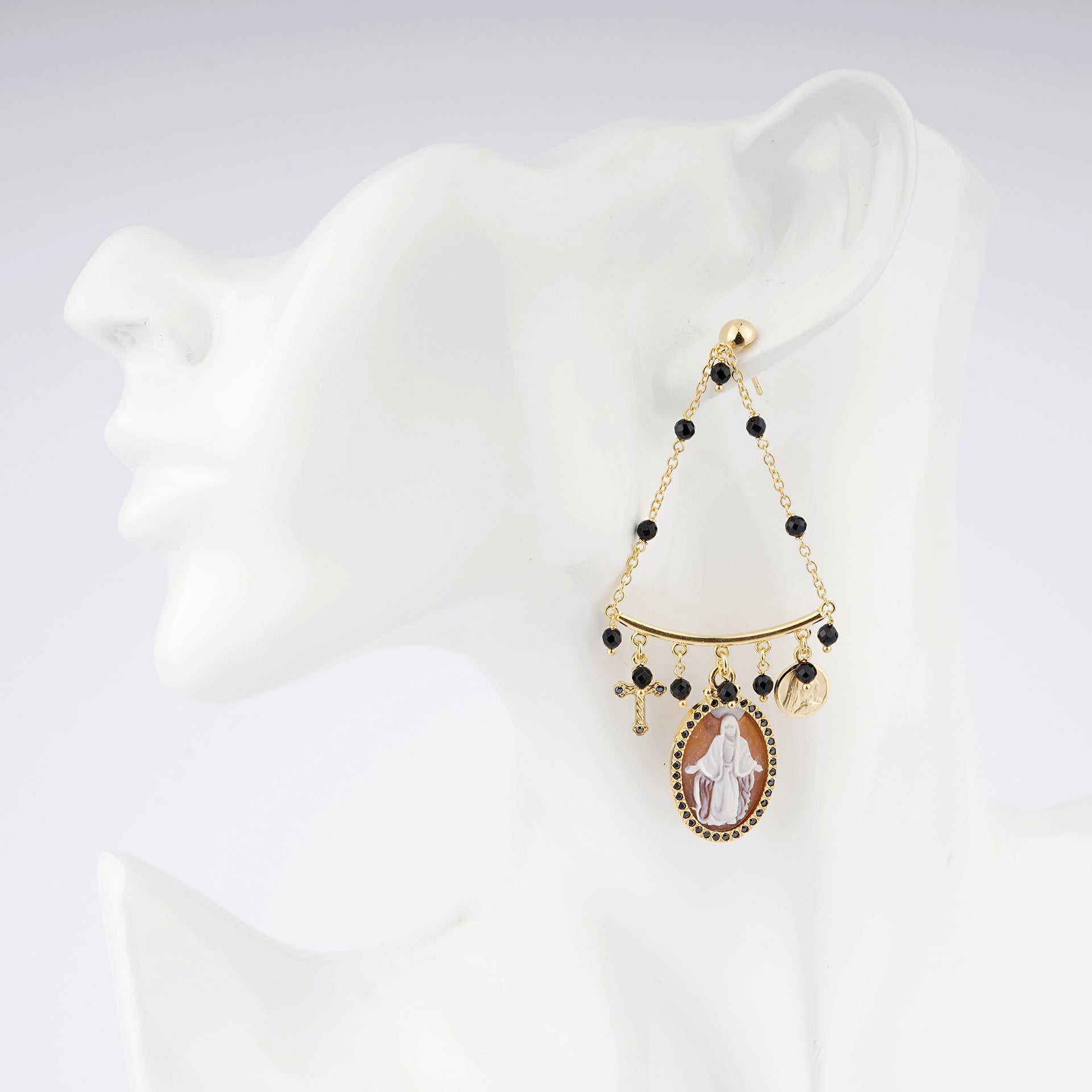 Orecchini Cameo Italiano Cammeo Sacred Cammeo Madonna