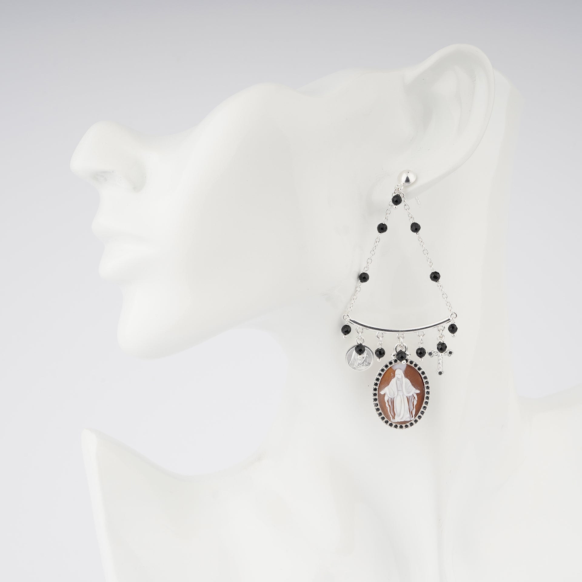 Orecchini Cameo Italiano Cammeo Sacred Cammeo Madonna