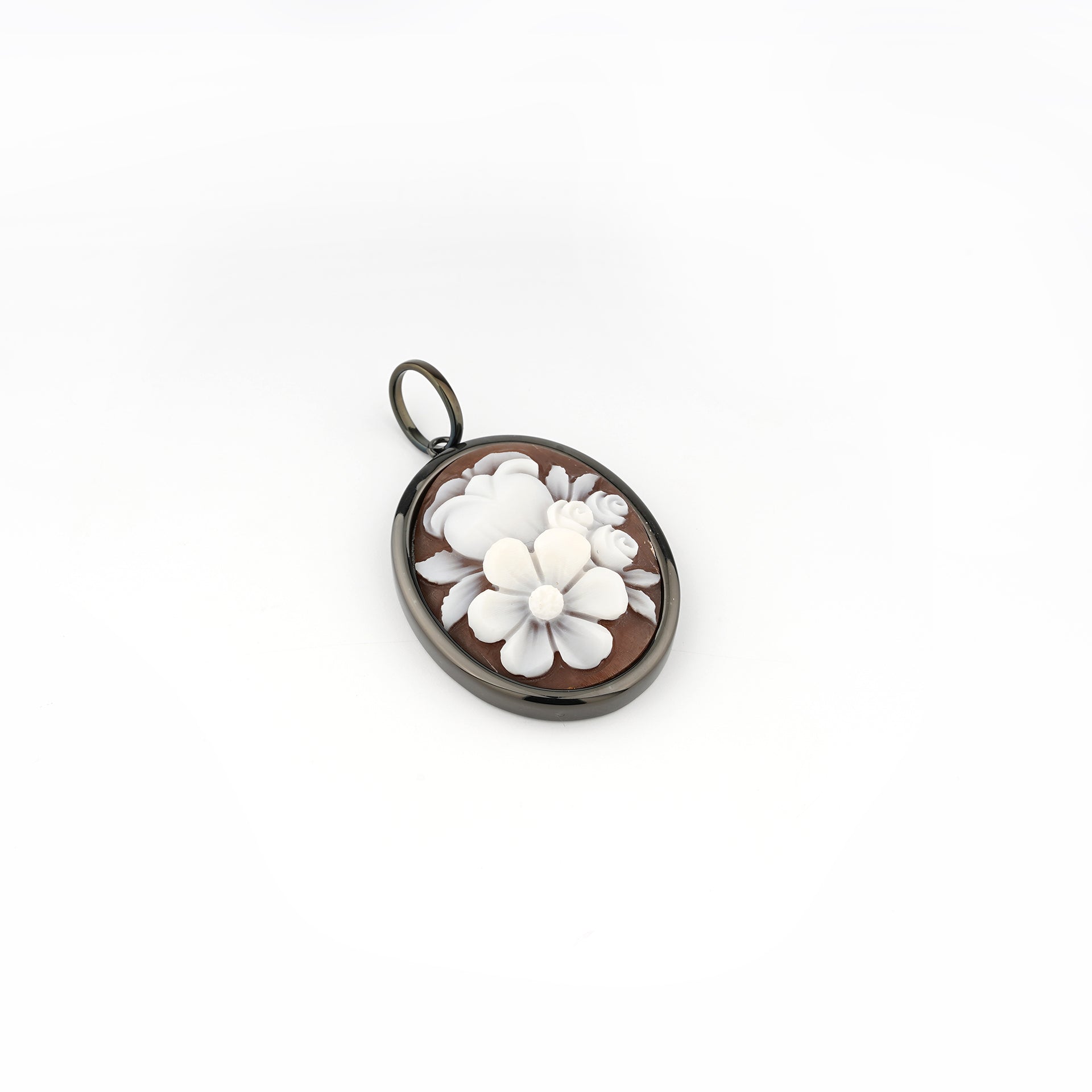 Pendente Cameo Italiano Romantica Cammeo Bouquet