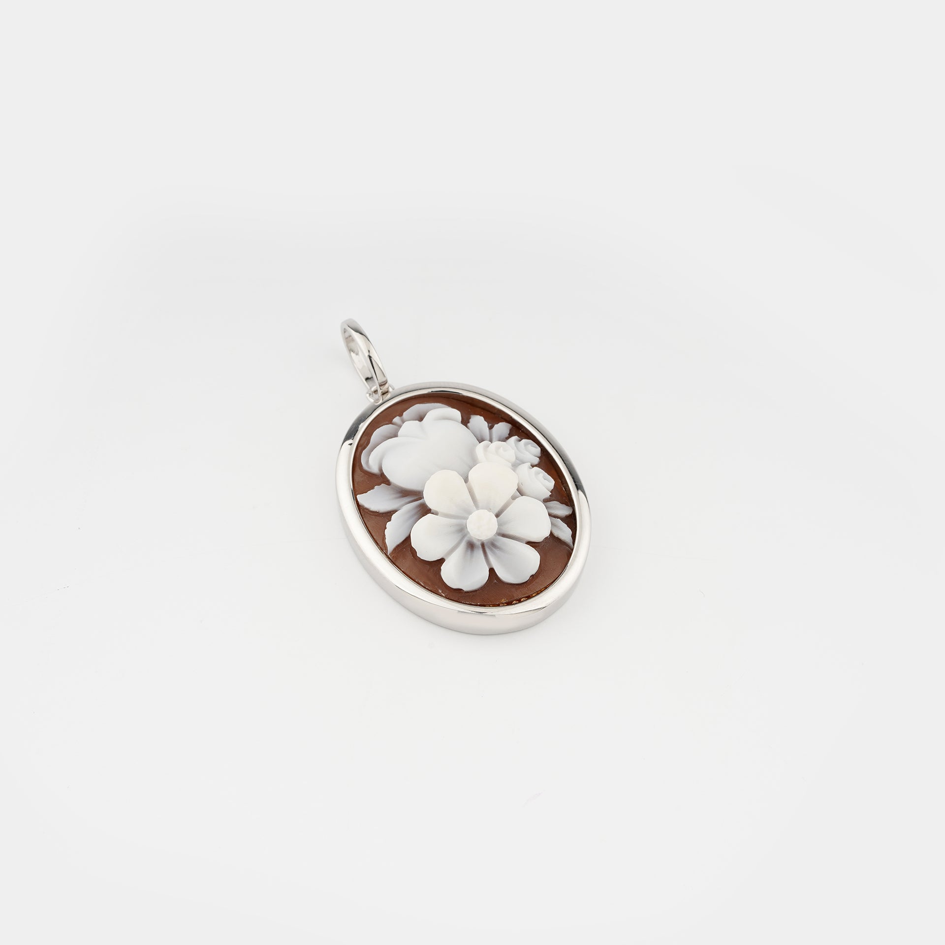 Pendente Cameo Italiano Romantica Cammeo Bouquet